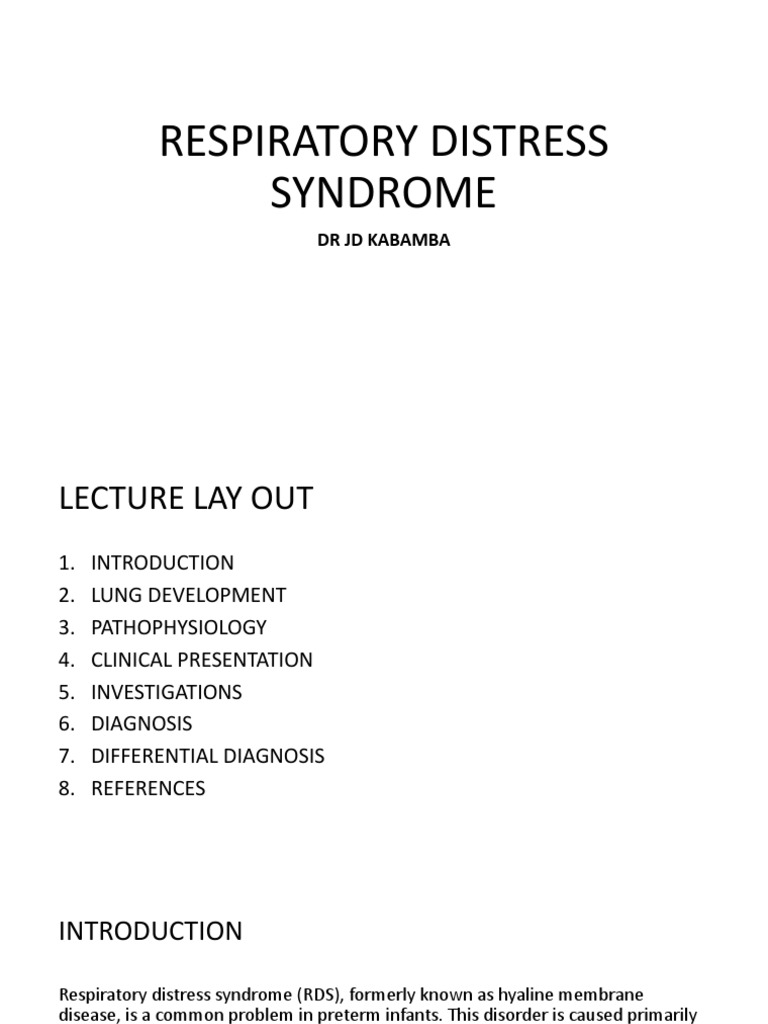 Respiratory Distress Syndrome Ped 401 ML | PDF | Lung | Respiratory System