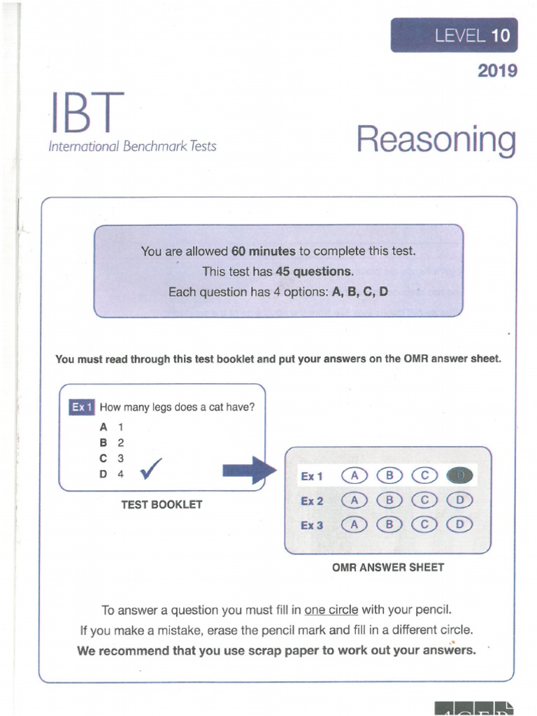 IBT Grade 9 & 10 Logical Reasoning (6809) | PDF