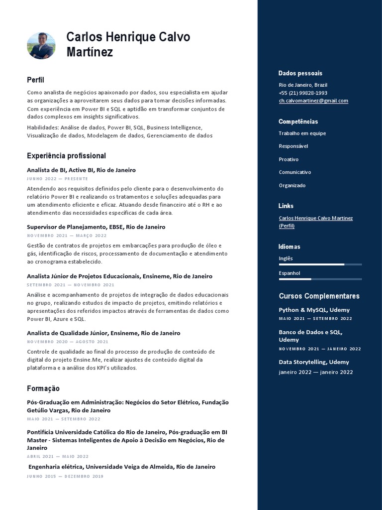 CV Carlos Henrique Calvo Martínez | PDF