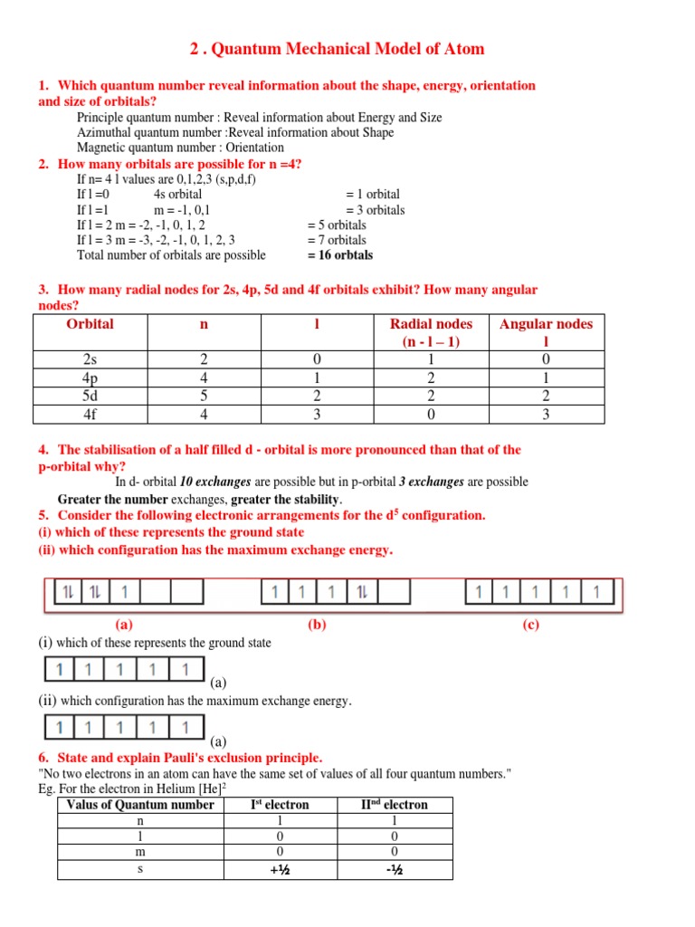 Quantum Mechanical Model of the Atom | PDF | Atomic Orbital | Electron ...