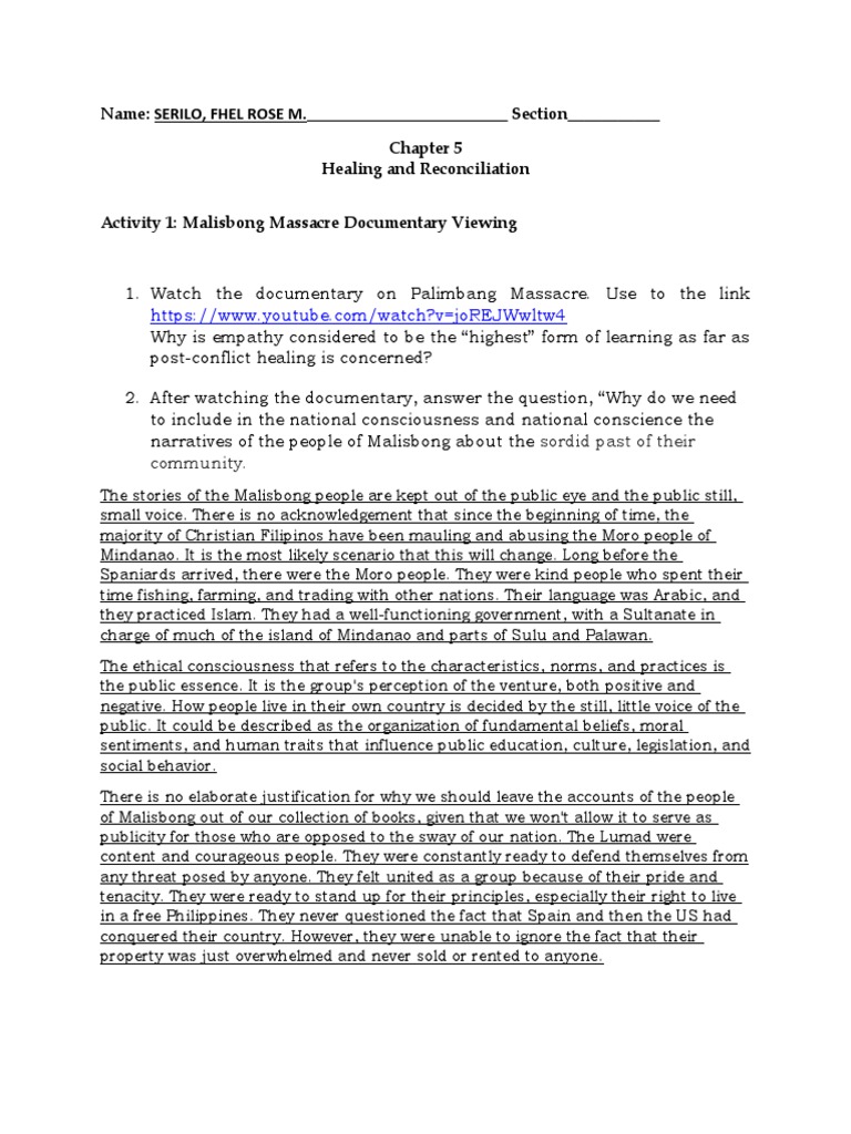 Chapter 5 Activity Sheets Pdf Forgiveness