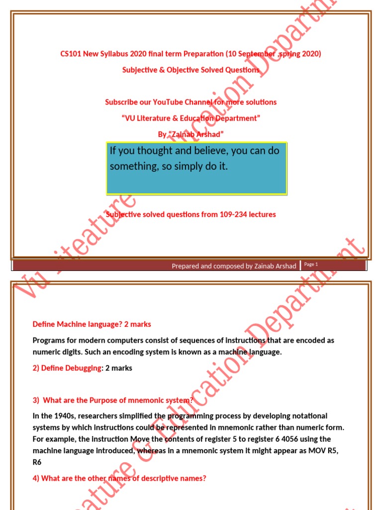 CS101 New Syllabus 2020 Final Term | PDF | Internet | Hypertext