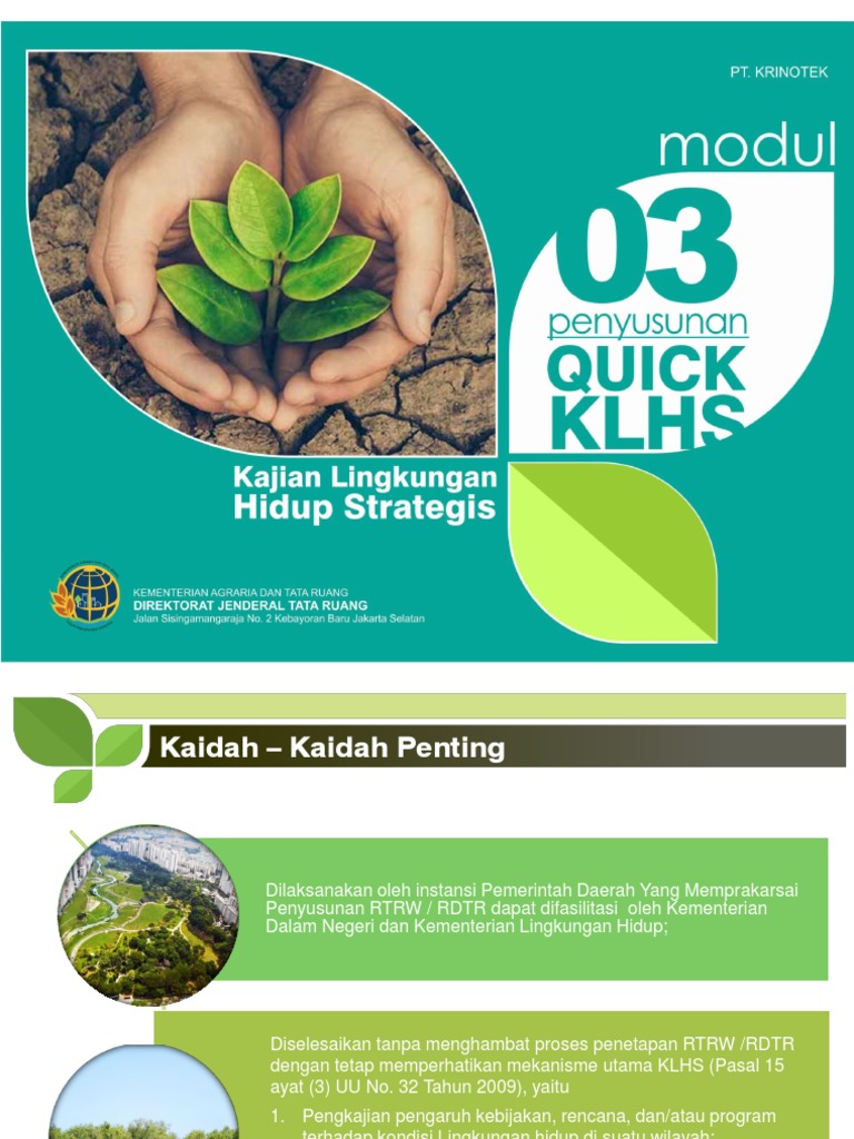 Handout Modul 03 Penyusunan Quick KLHS | PDF