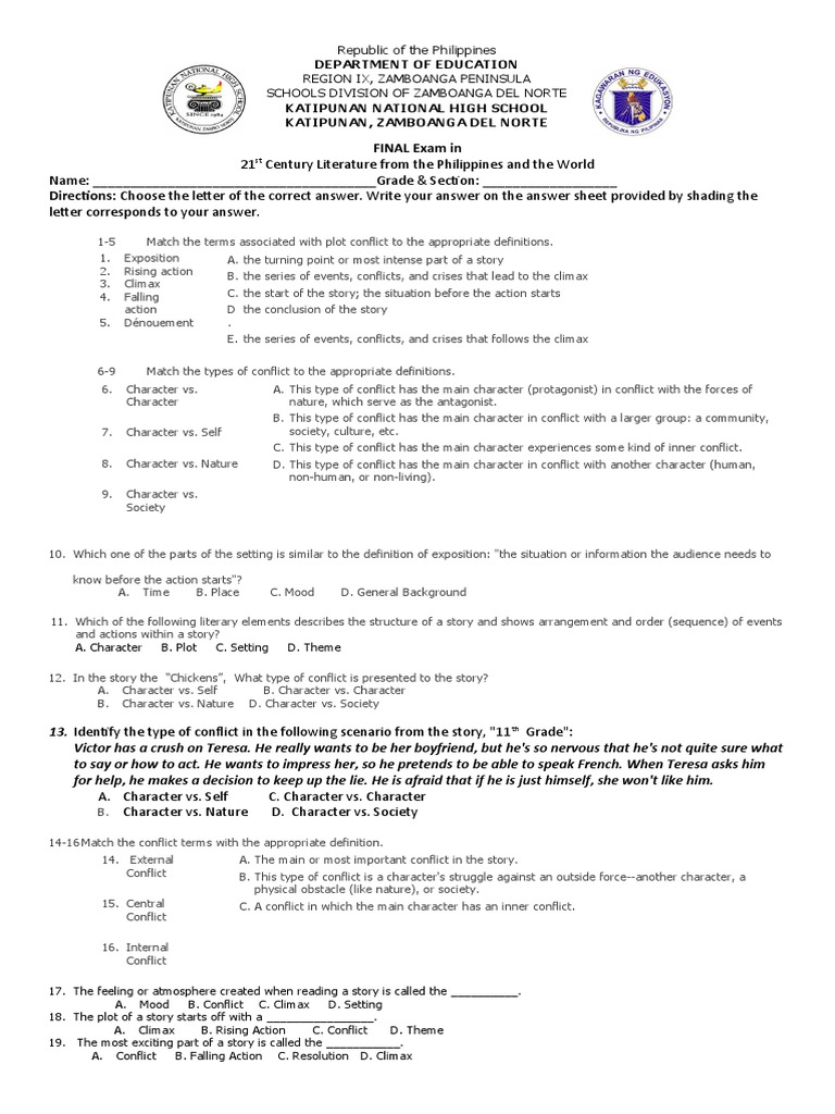 Final Exam 21st Century Literature | PDF | Plot (Narrative)
