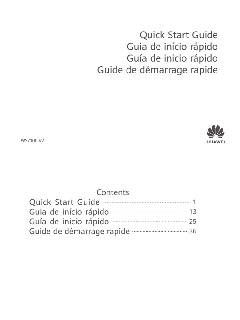 HUAWEI WiFi AX3 Quick Start Guide - (WS7100 V2,01, En-Us, LA) | PDF ...