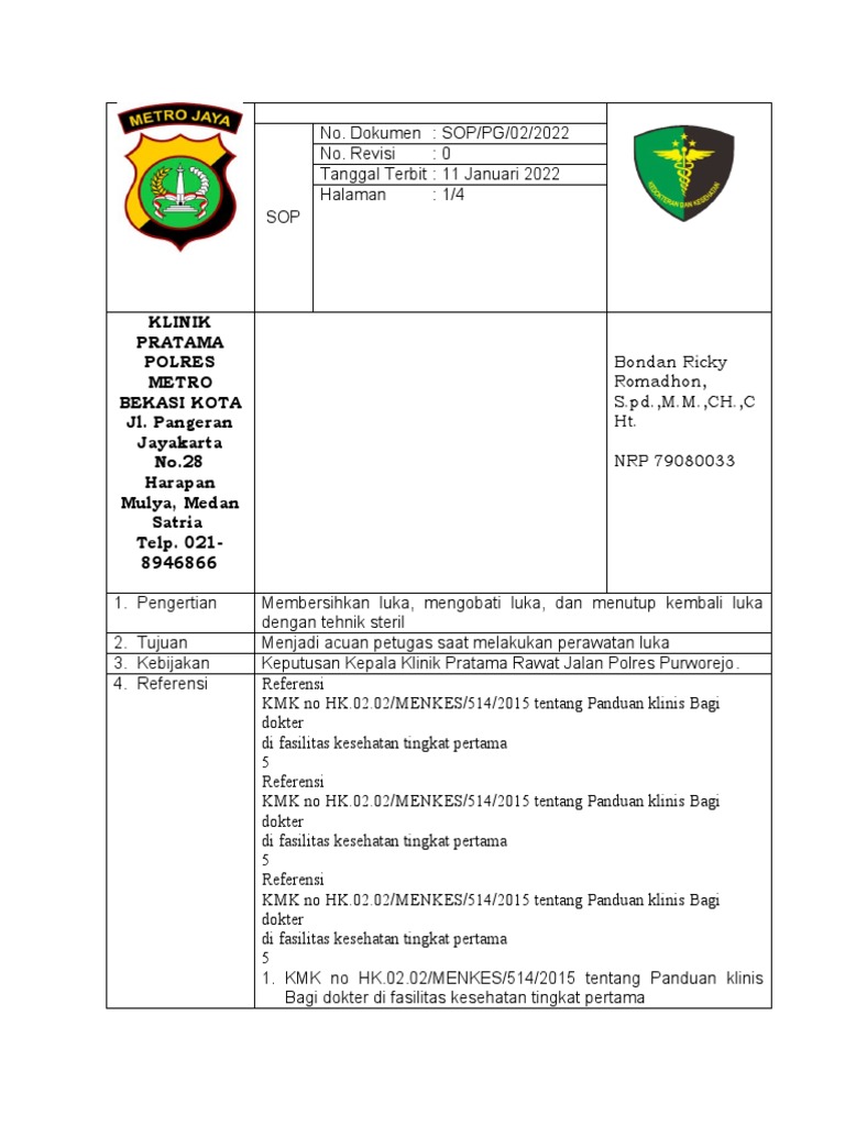 Sop Rawat Luka | PDF