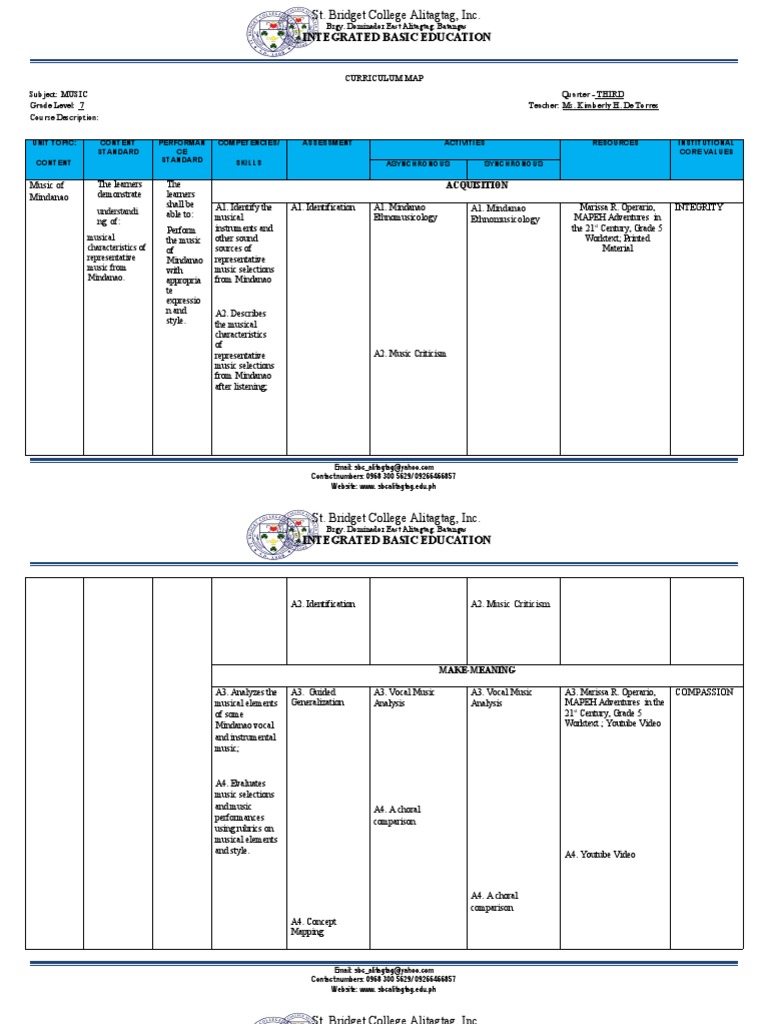 MAPEH Music Curriculum for Grade 7 | PDF | Dances | Curriculum