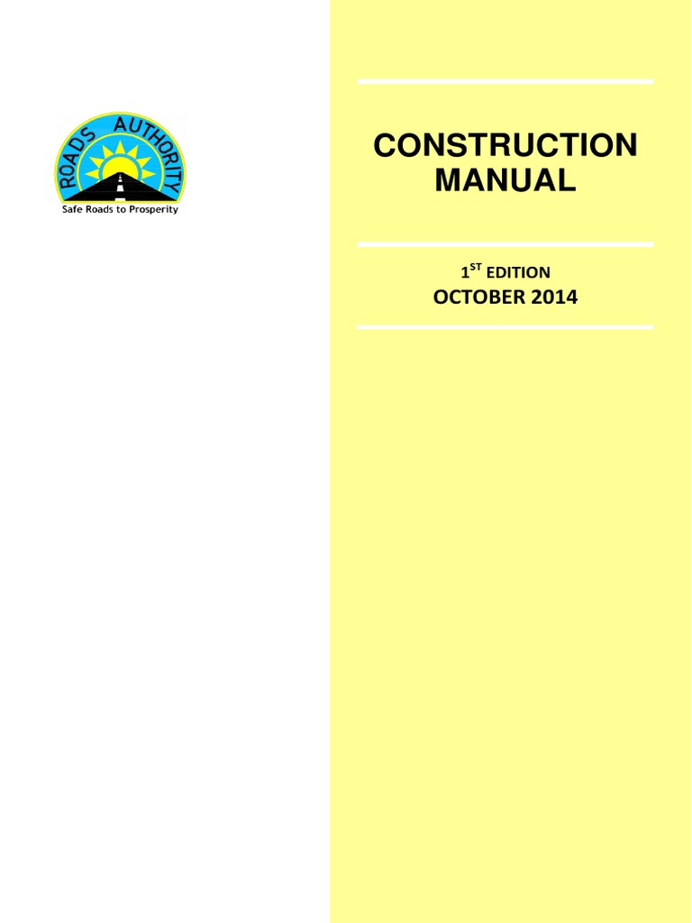 Construction Manual - Oct 2014 | PDF | Road | Concrete