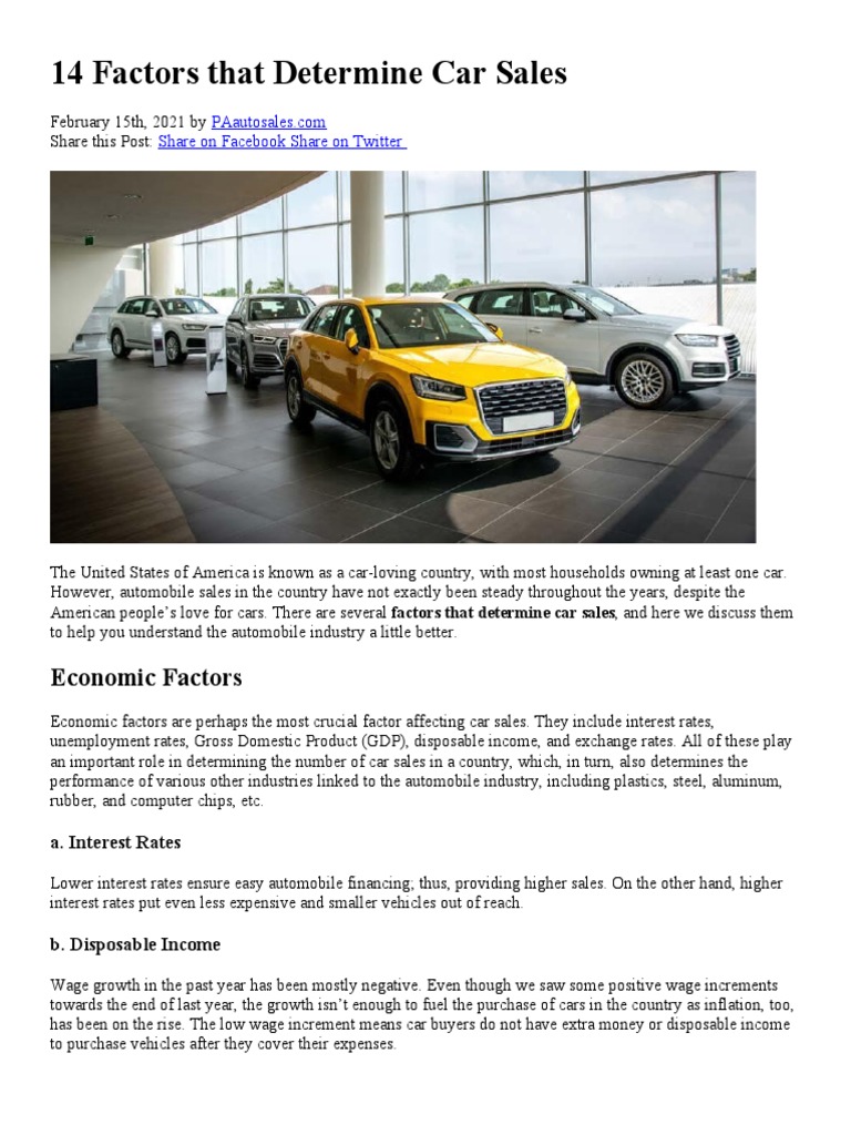 14 Factors That Determine Car Sales | PDF | Inflation | Economic Growth
