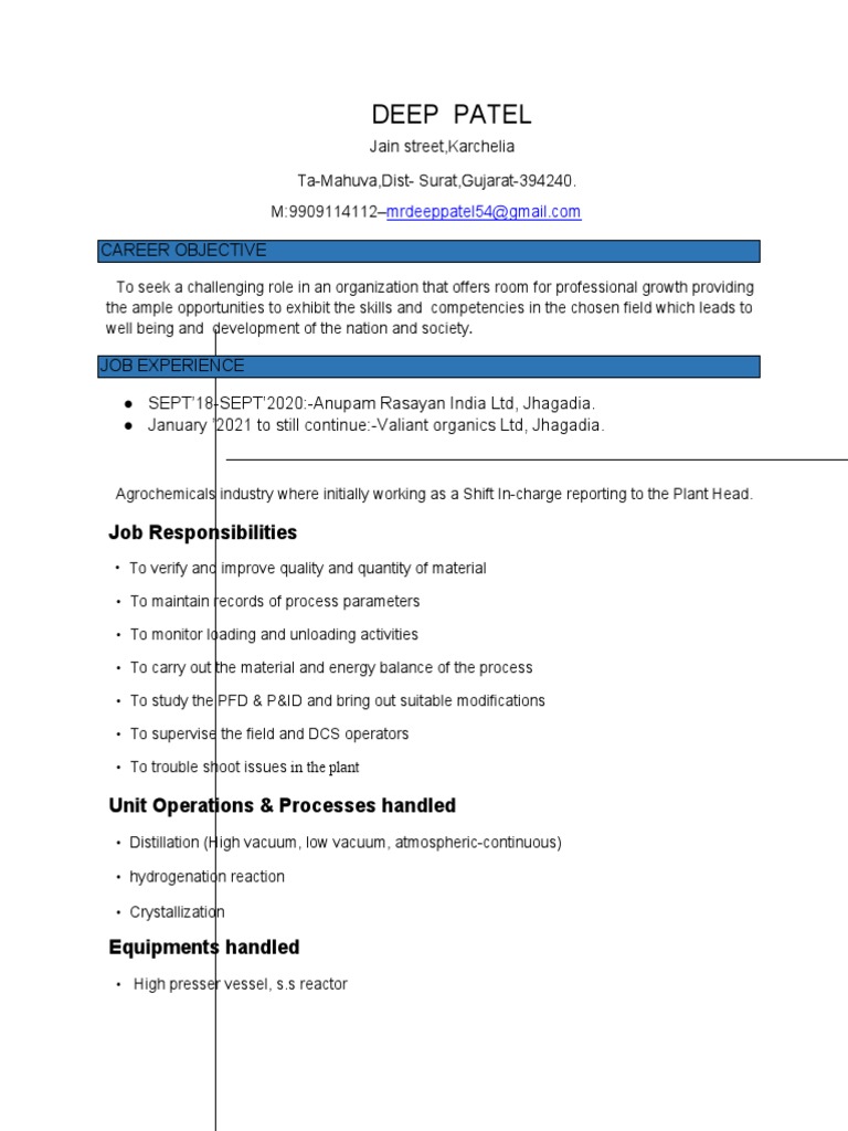 Deep Patel Resume | PDF