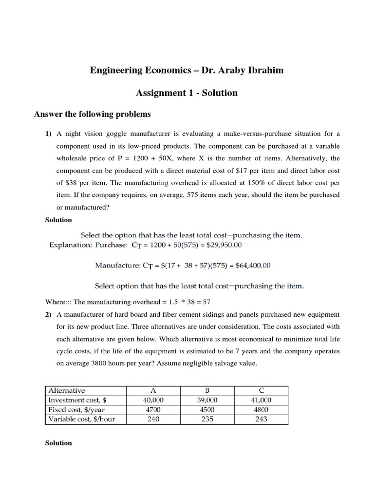 Assignment 1 Solution | PDF
