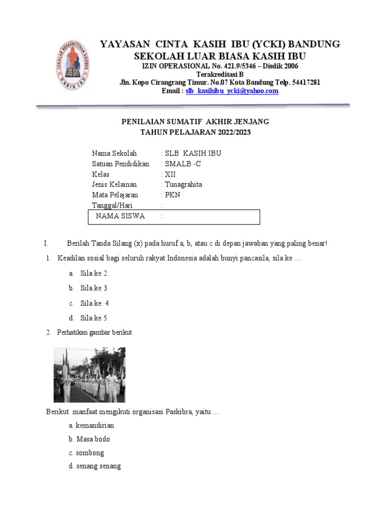 Soal PKN Psaj Kelas12 2023 | PDF | Kesehatan Holistik