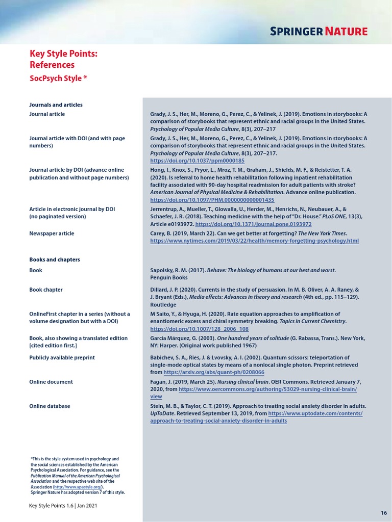 Key Style Points SocPsychRef | PDF | Science & Mathematics
