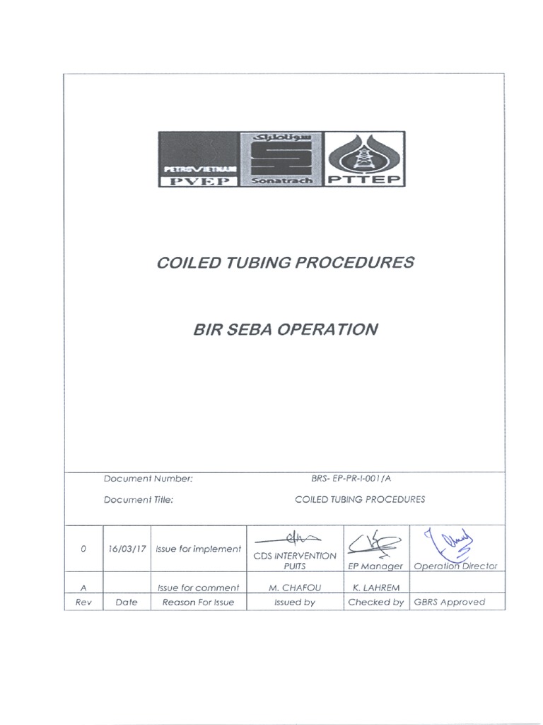 Work Procedure - Coiled Tubing Operation | PDF