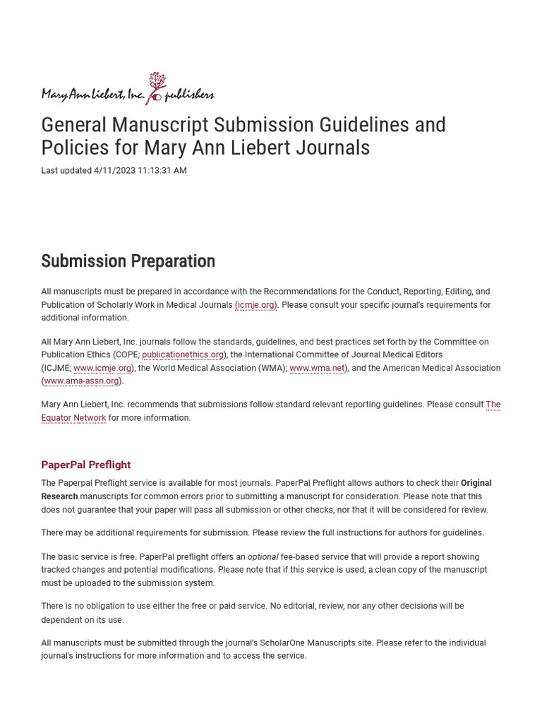 Manuscript Formatting | PDF