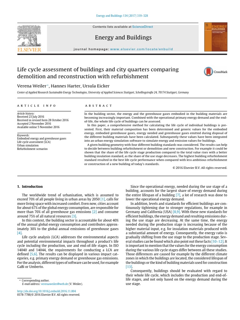 Life Cycle Assessment of Buildings | PDF | Life Cycle Assessment ...