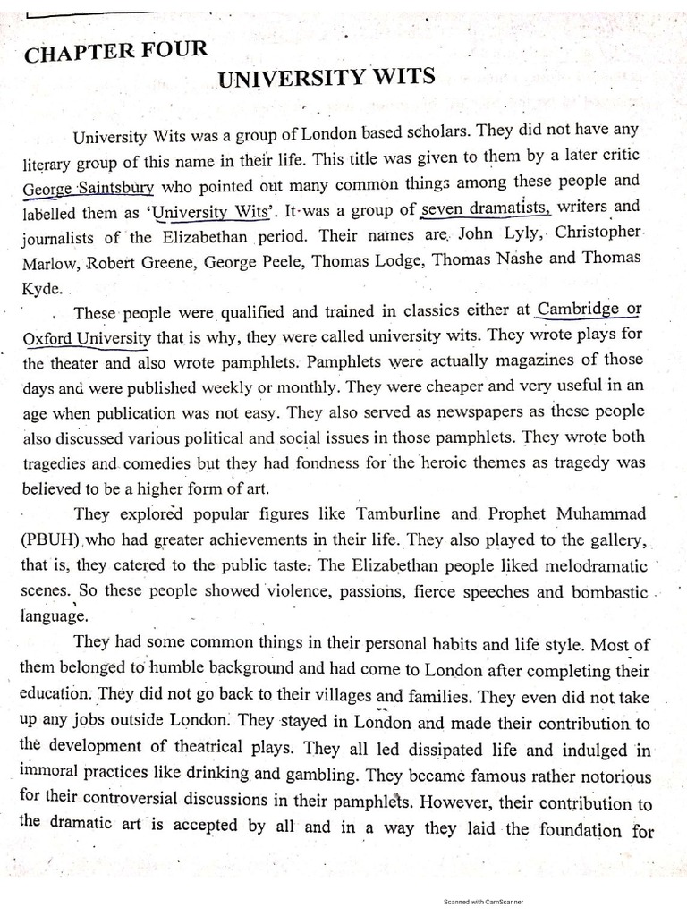 University Wits | PDF