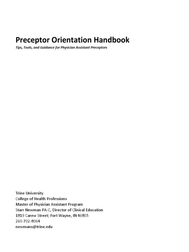 Preceptor Orientation Handbook | PDF | Electronic Health Record ...