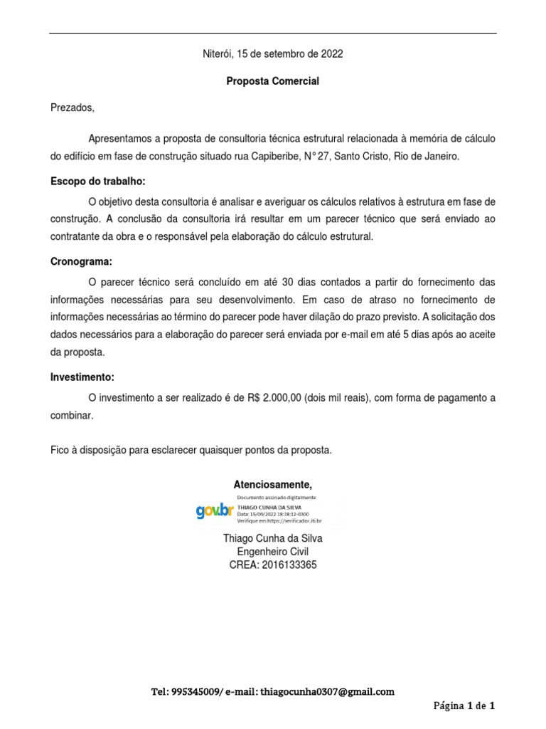 Proposta de Consultoria Estrutural Rio | PDF