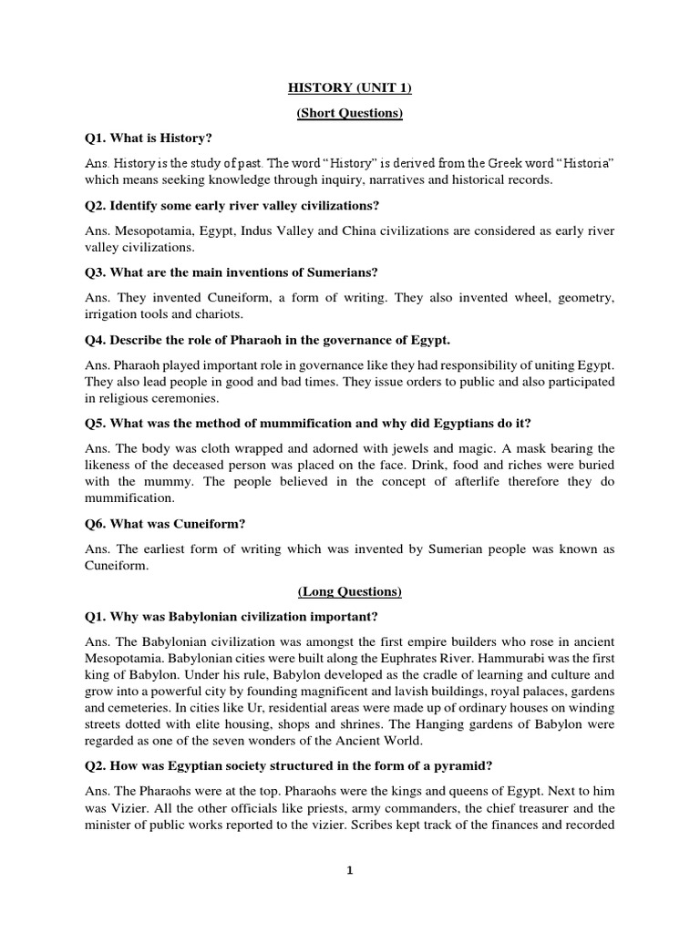 Egyptian Civilization for Class 6 | PDF | Ancient Egypt | Sumer