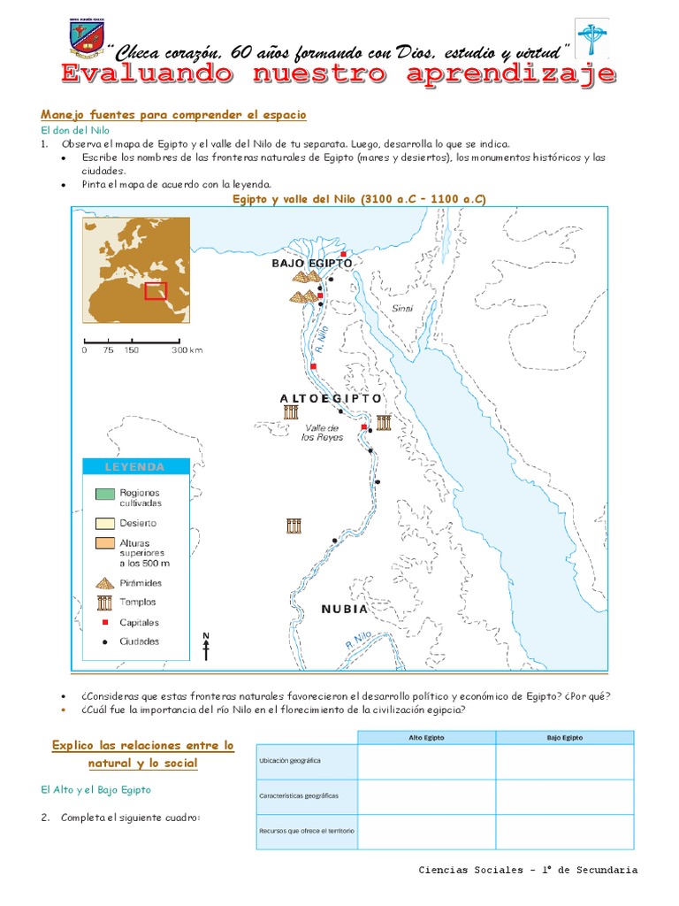 Ficha de Trabajo - Egipto | PDF | Antiguo Egipto | Nilo