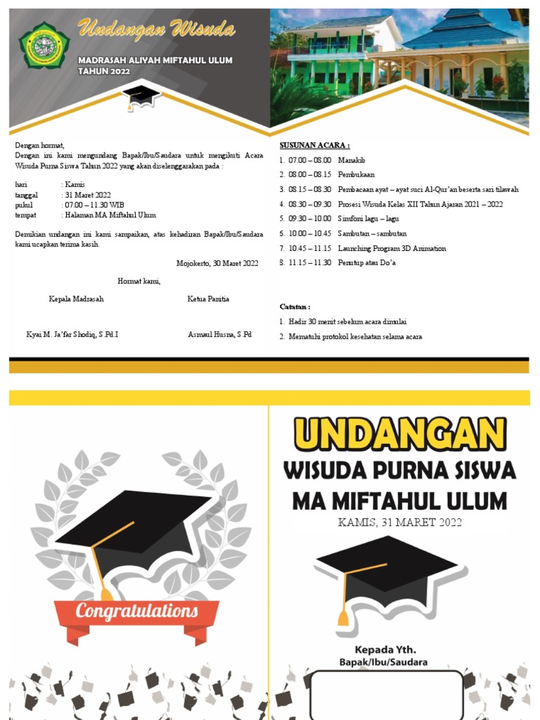 Undangan Wisuda Purna Siswa 2022 | PDF