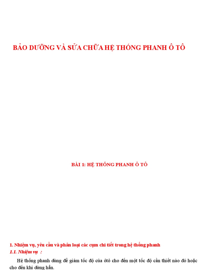 Hệ thống phanh | PDF