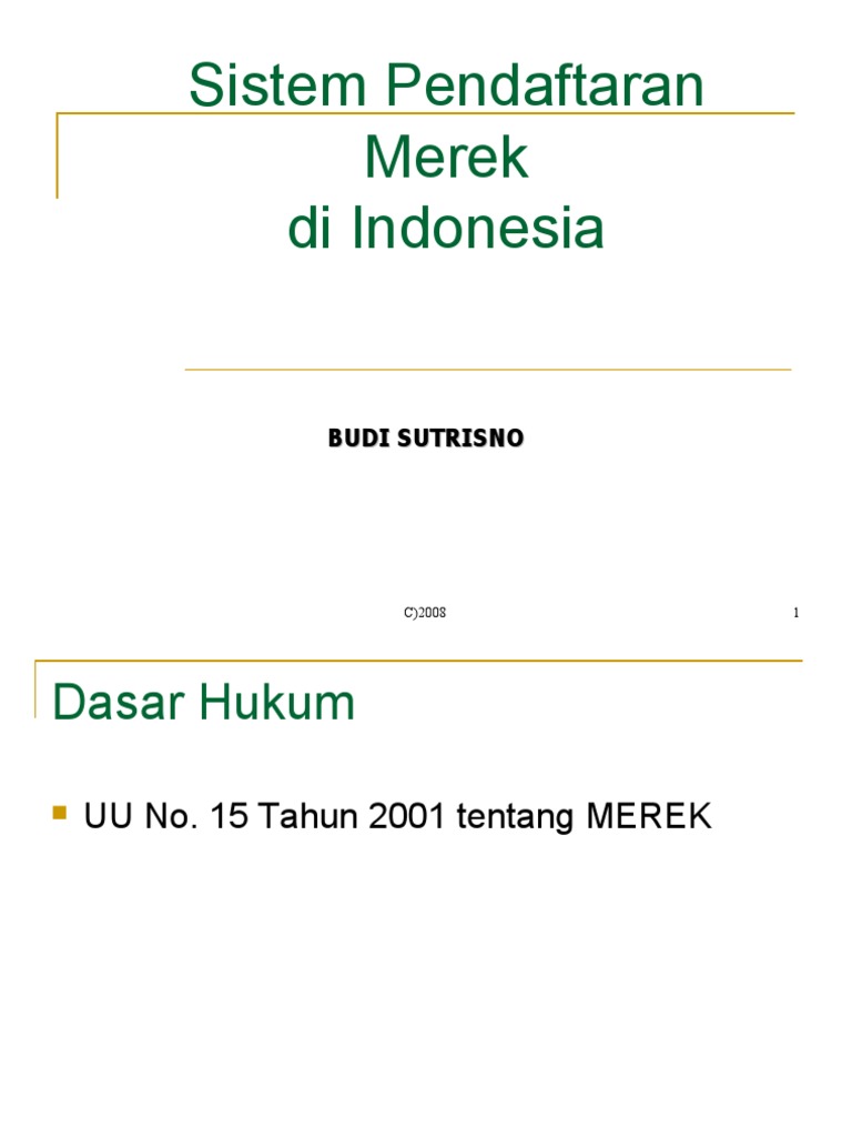 Panduan Pendaftaran Merek Indonesia | PDF