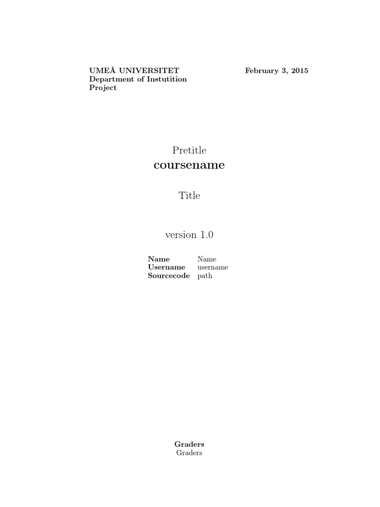 Umea University Report Template | PDF