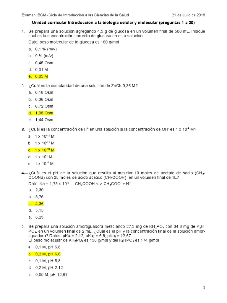 Examen Ibcm 20180700 | Descargar gratis PDF | Virus | Aminoácidos
