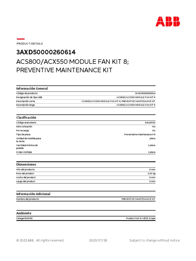 Abb Parts Fiser3axd50000260614 | PDF