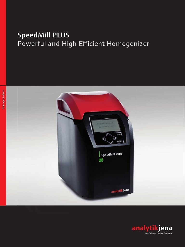 Analytik Jena SpeedMill - PLUS Homogenizer | PDF | Lysis | Chemistry