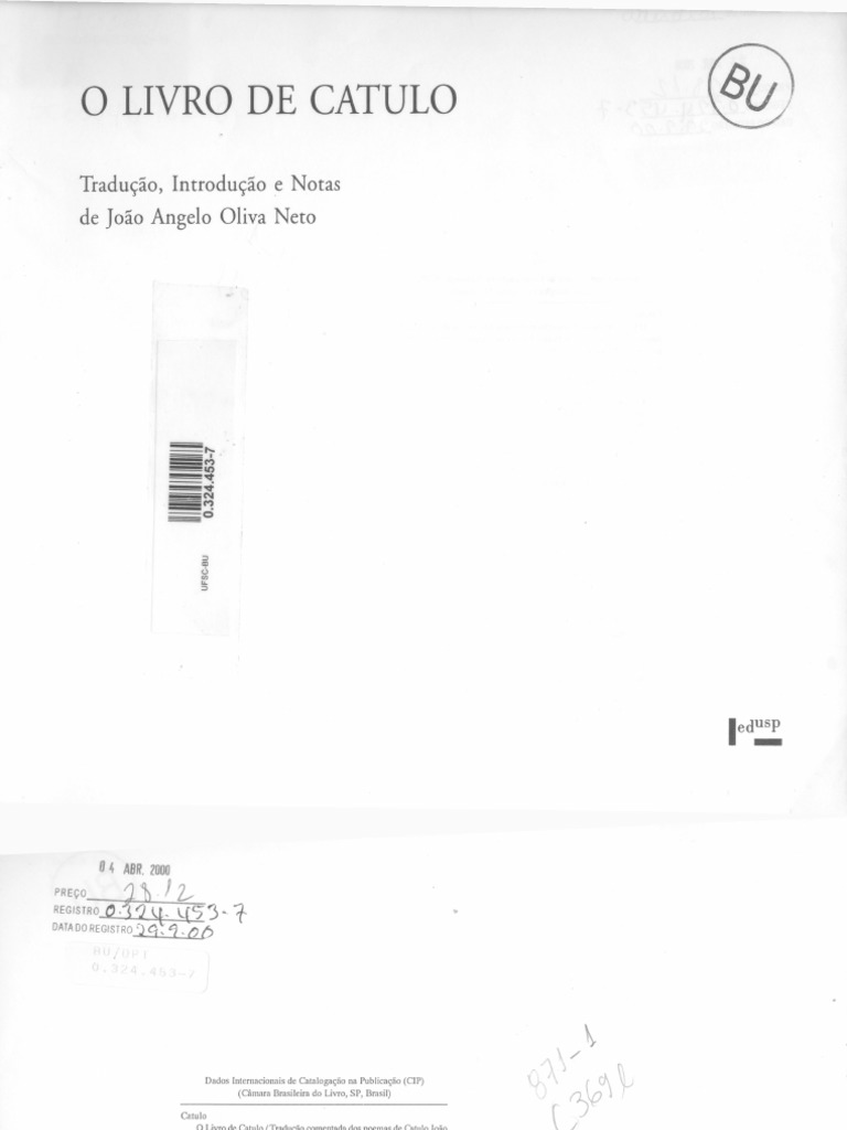 CATULO - O Livro de Catulo (1996) | PDF