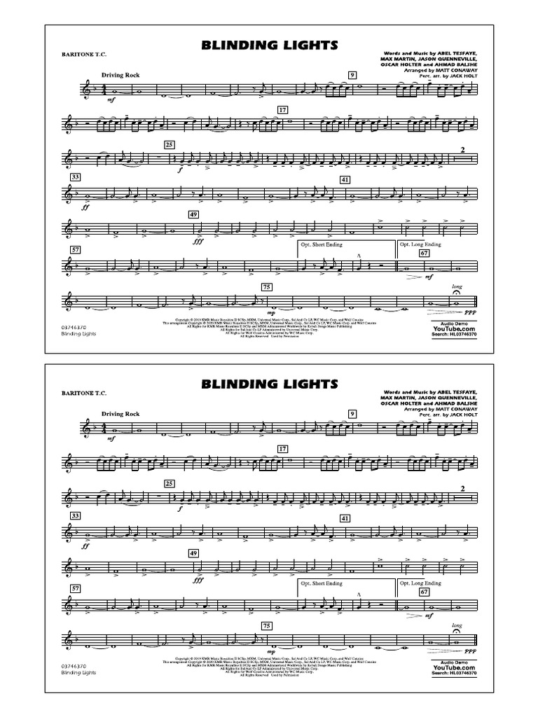 01 - Baritone TC - Blinding Lights | PDF