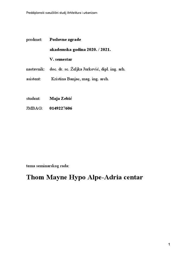 Thom Mayne - Hypo Alpe-Adria Centar | PDF