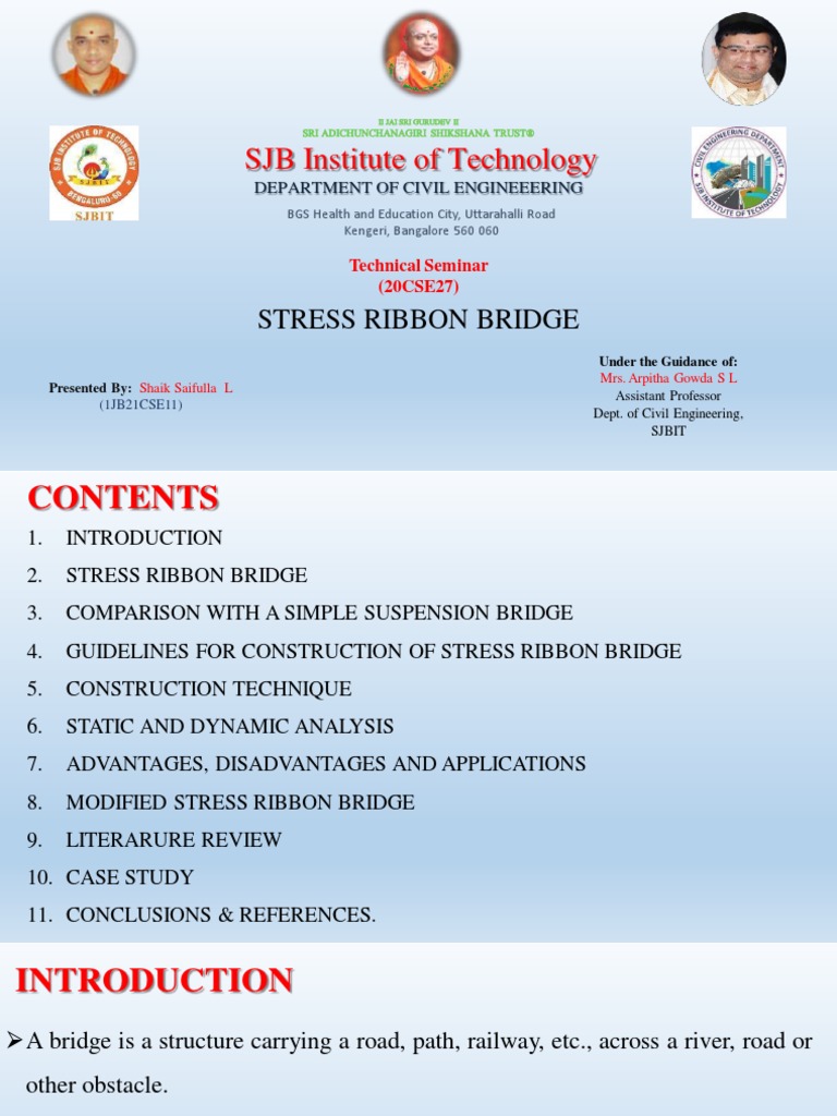 Stress Ribbon Bridge Overview | PDF | Bridge | Truss