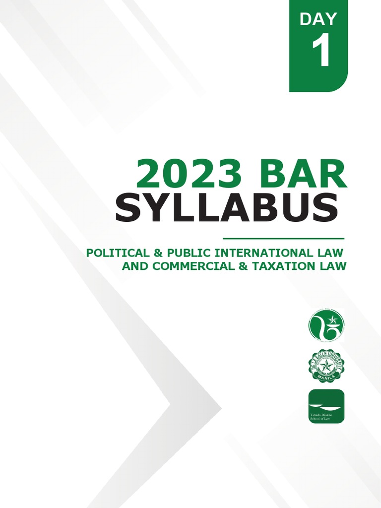 2023 Bar Exam Syllabus Overview | PDF | Law