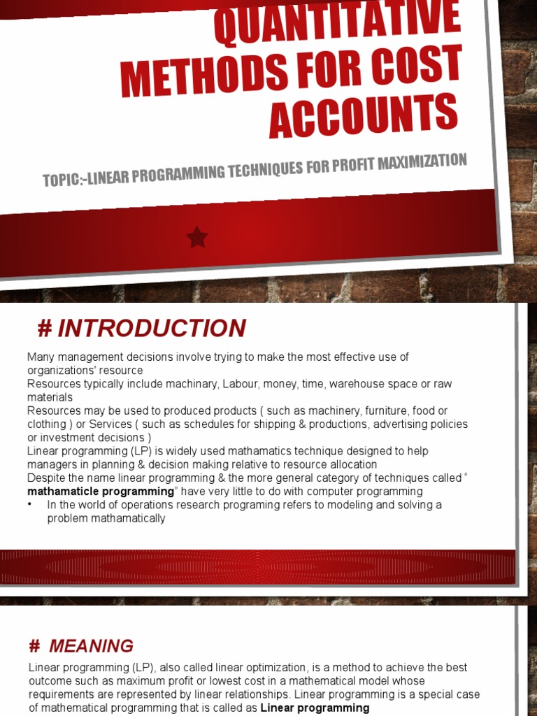 (LP) Profit Maximization | PDF | Mathematical Optimization | Linear Programming