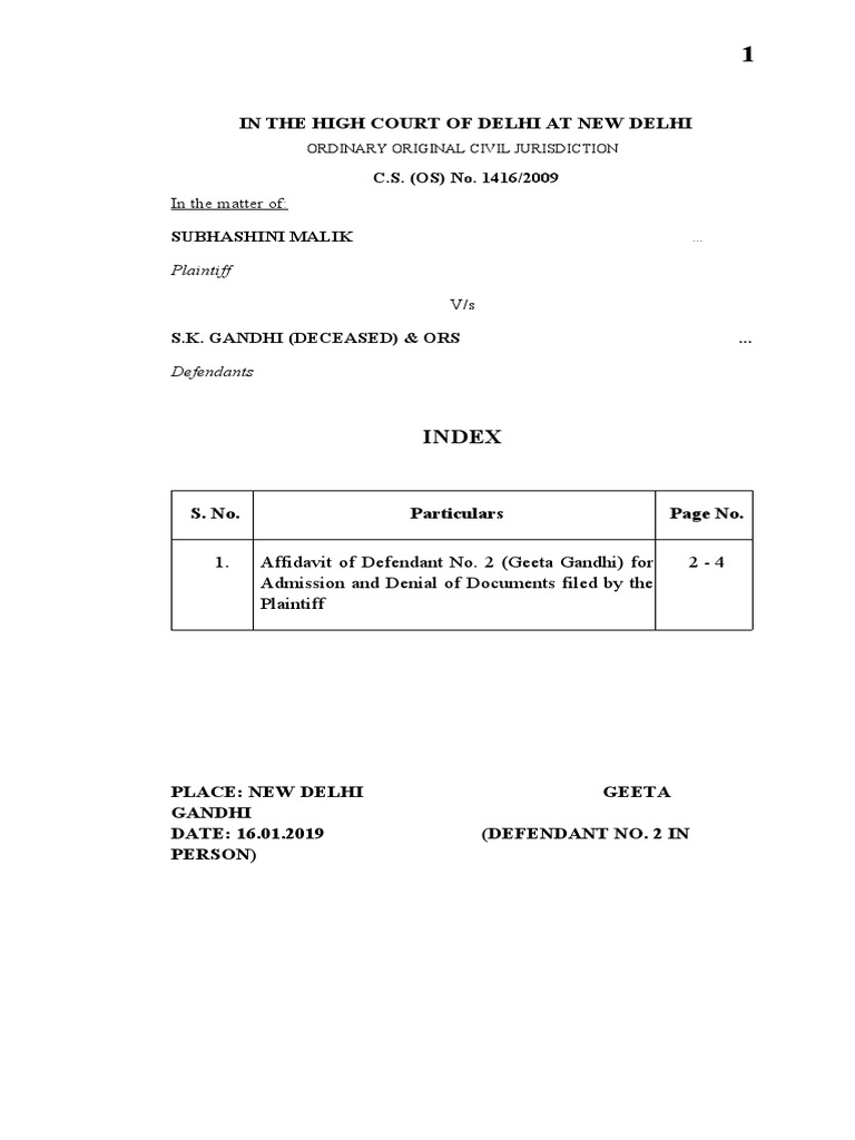 Admission&Denial Affidavit | PDF