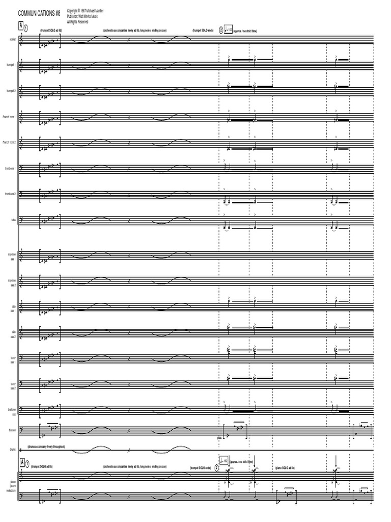 Mantler, Michael - Jazz Composer's Orchestra - Communication No. 8 - Full Score | PDF