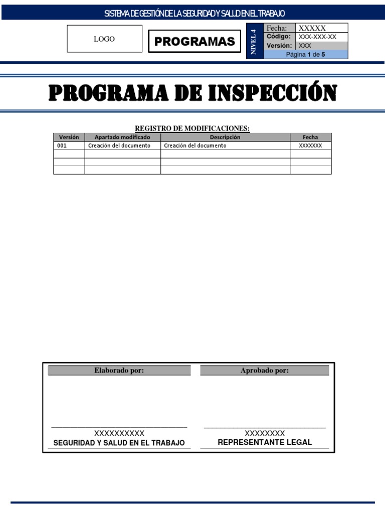 Programa de Inspecciones de Seguridad | PDF