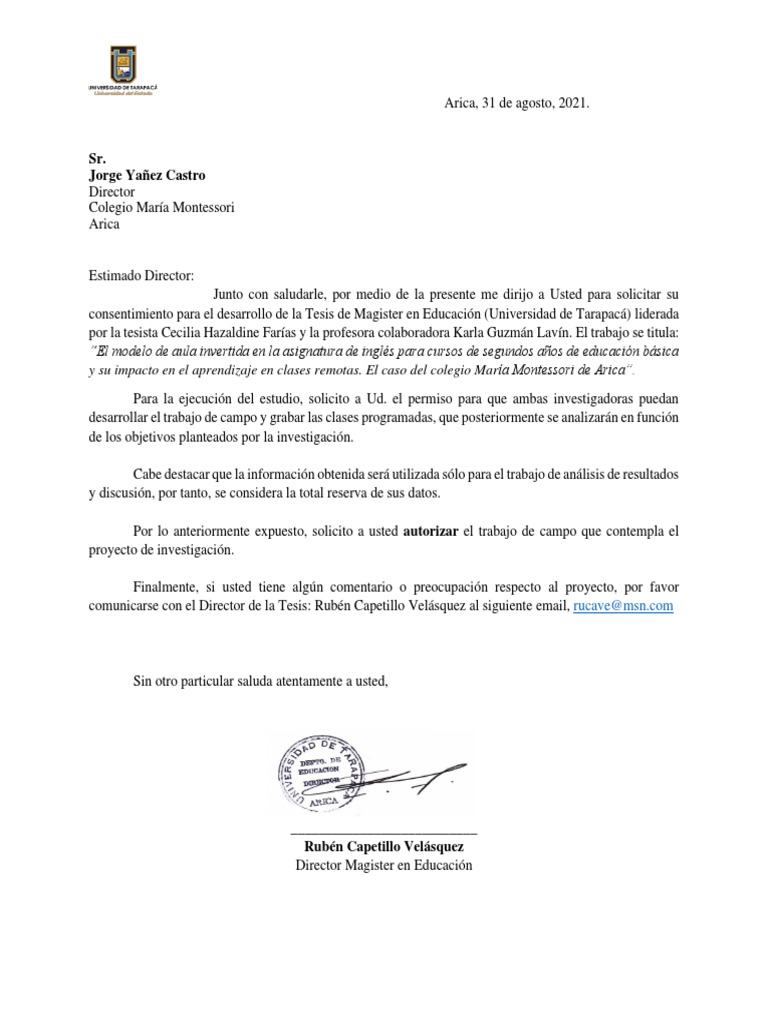 Carta Solicitud A Director | PDF | Crecimiento personal y profesional