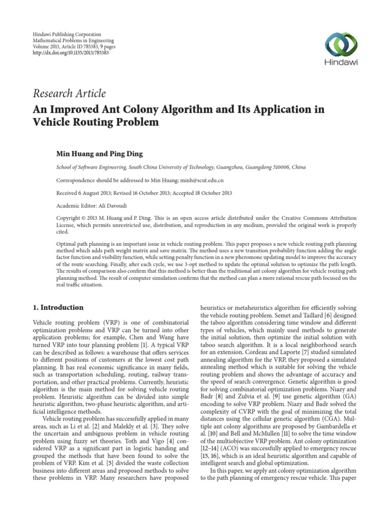 An Improved Ant Colony Algorithm and Its Applicati | PDF | Mathematical Optimization ...