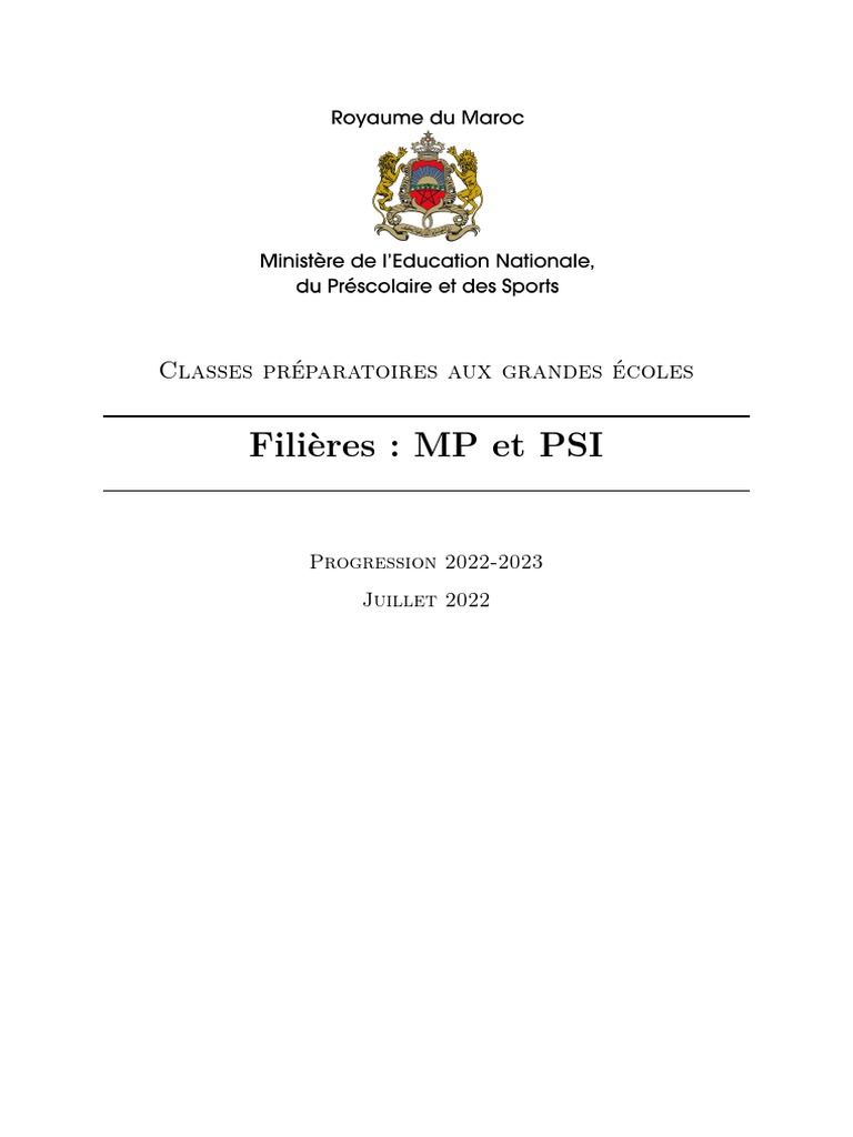 Comparaison MP et PSI 2022-2023 | PDF | Méthodes et références pédagogiques