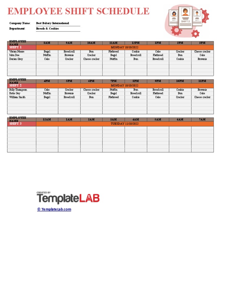 Employee Shift Schedule Template | PDF