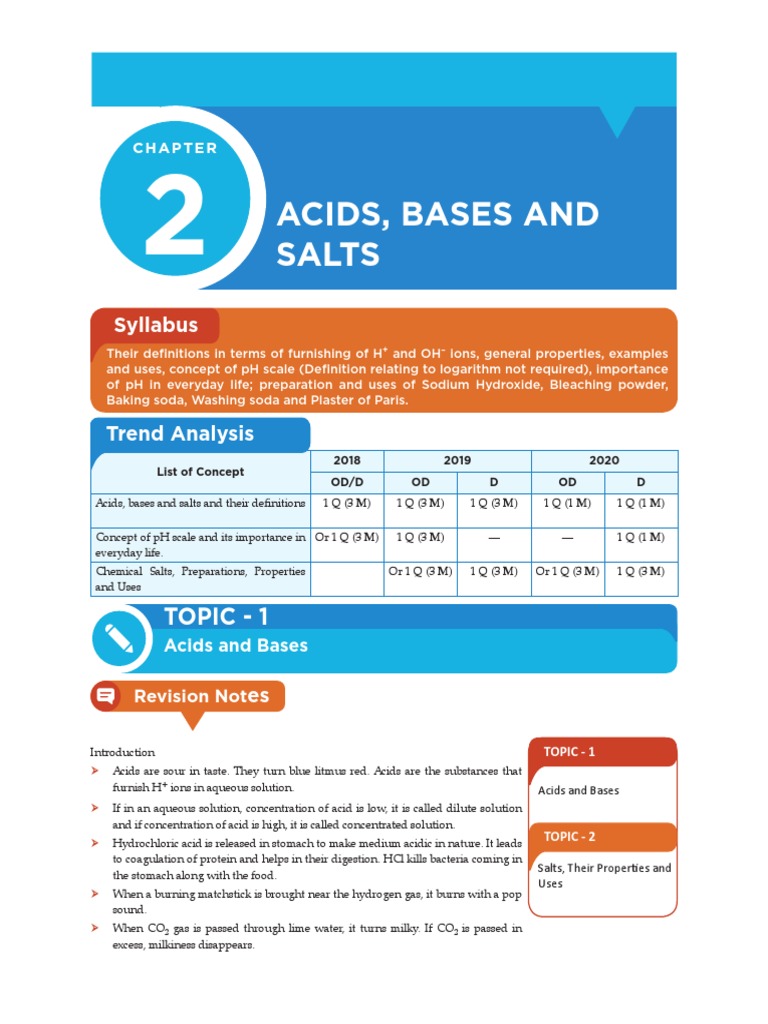 Acids Bases and Salts | PDF | Sodium Bicarbonate | Acid