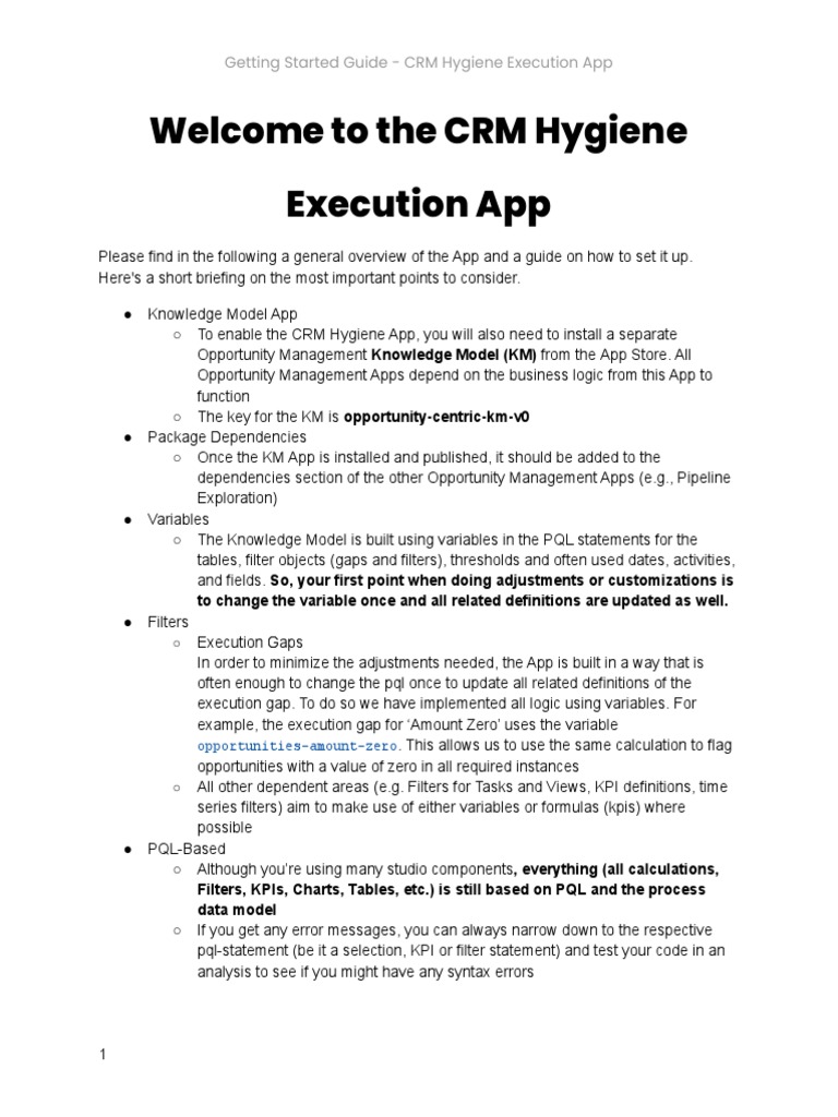 Getting Started Guide - CRM Hygiene | PDF | Customer Relationship Management | Mobile App