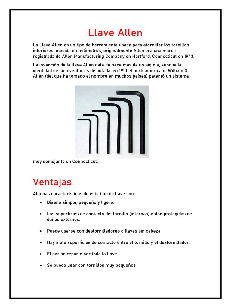 Llave Allen | PDF