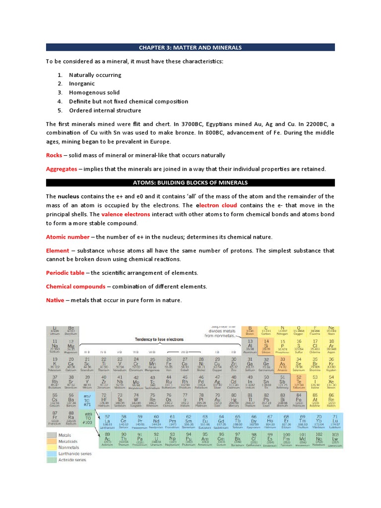 CHAPTER 3 - Principles of Geology | PDF | Minerals | Chemical Bond