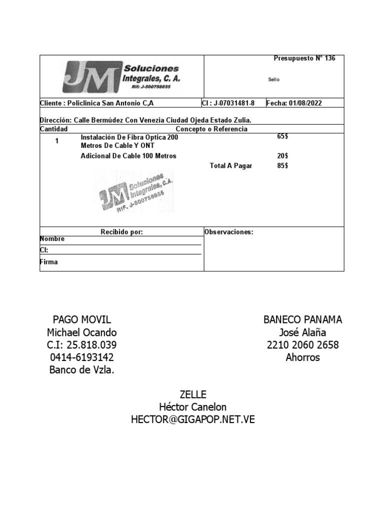 Pago Movil Michael Ocando C.I: 25.818.039 0414-6193142 Banco de Vzla ...